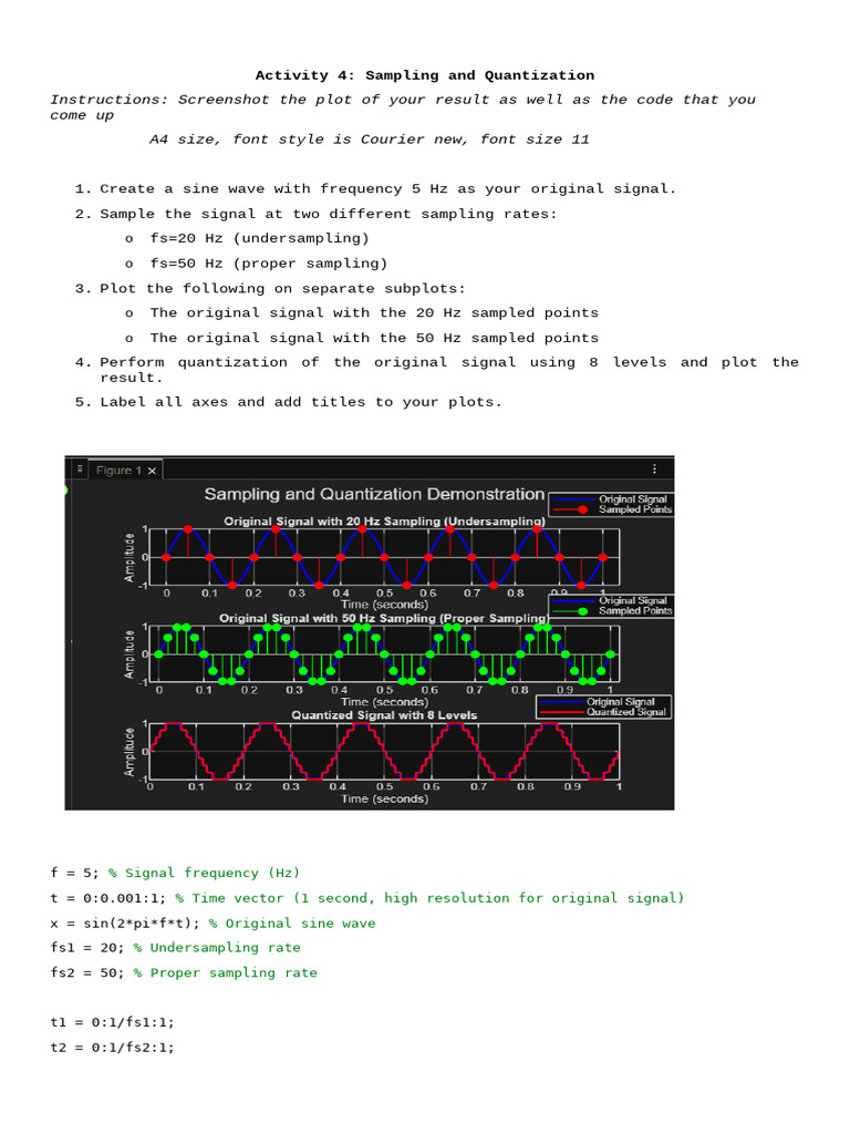Sampling and Quantization | PDF