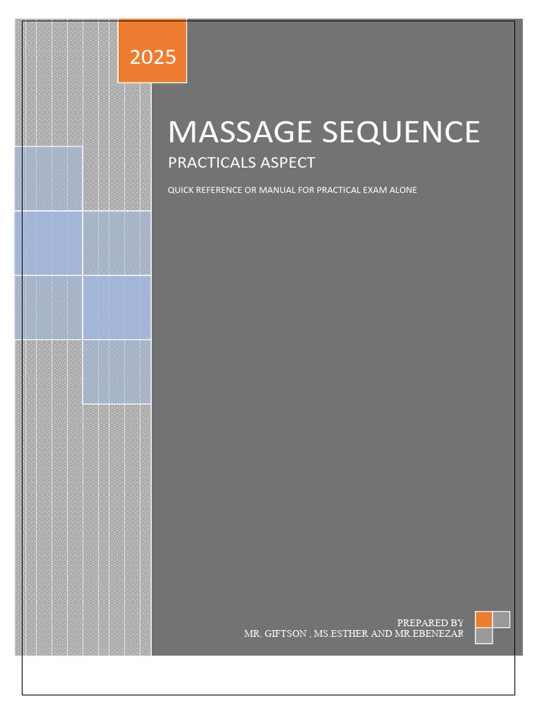 Massage Sequence Practical Exam Guide | PDF | Human Leg | Hand