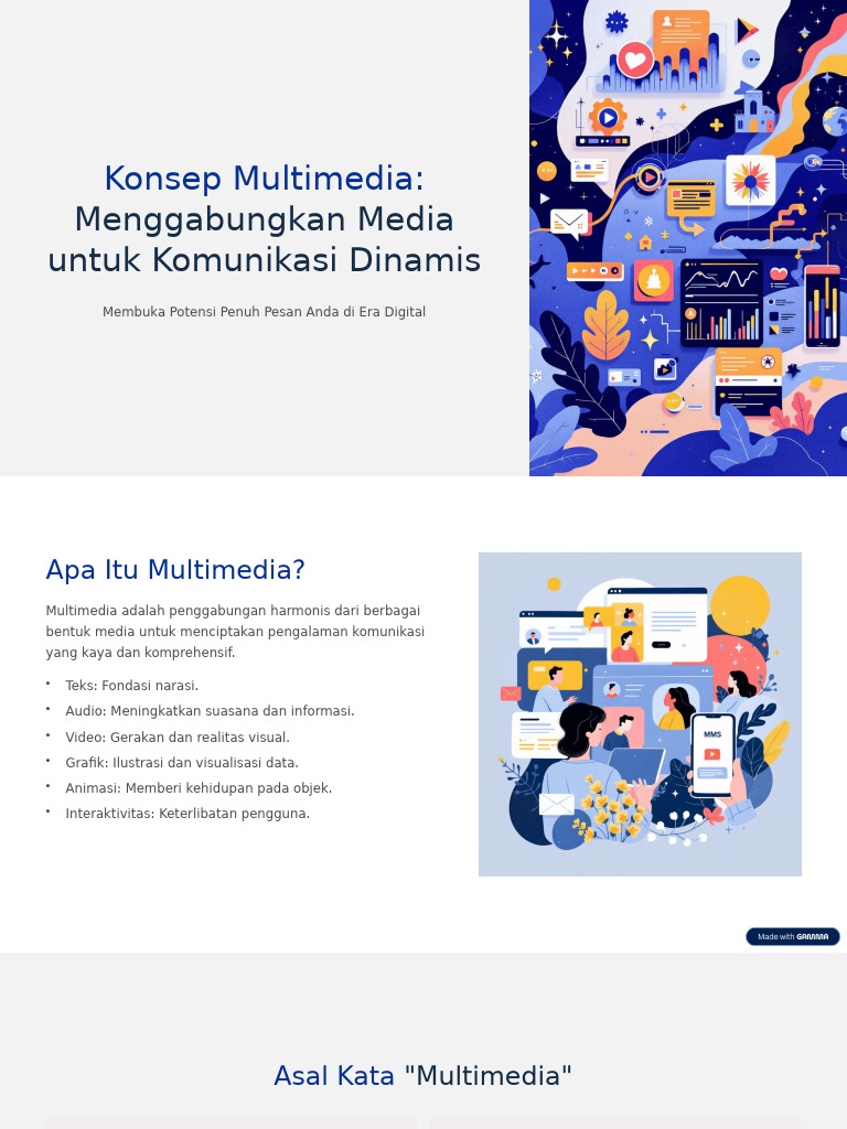 Konsep Multimedia Menggabungkan Media Untuk Komunikasi Dinamis | PDF