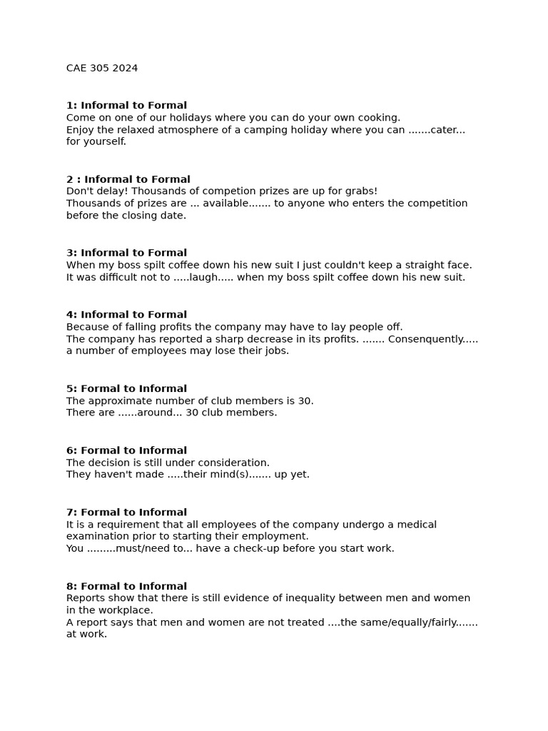 305 Formal Expressions 2024 | PDF
