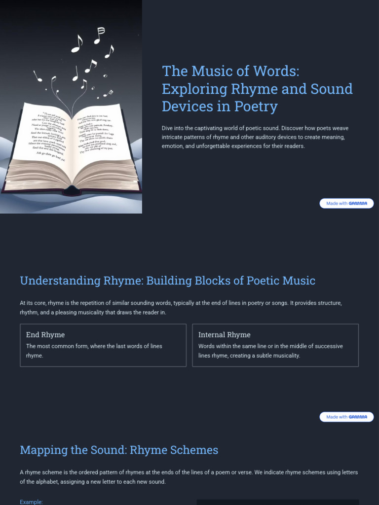 The Music of Words Exploring Rhyme and Sound Devices in Poetry | PDF ...