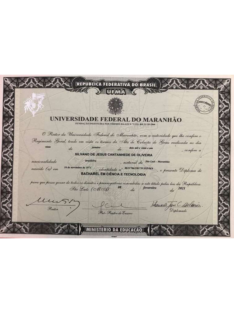 Certificado Ufma | PDF