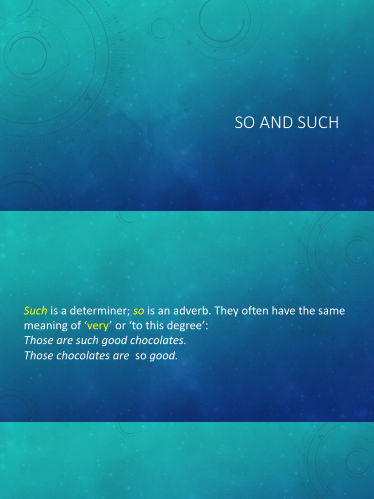 Understanding "So" vs. "Such" Usage | PDF
