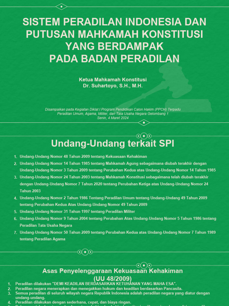 Sistem Peradilan Dan Dampak Putusan MK | PDF
