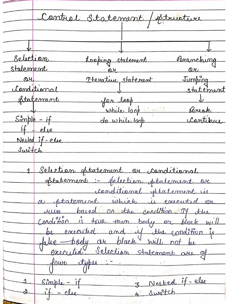 Control - Statement BCE (Unit-2) | PDF