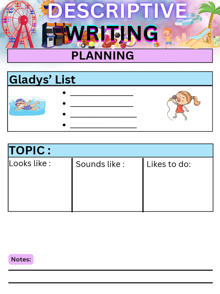 Descriptive Writing Template Guide | PDF