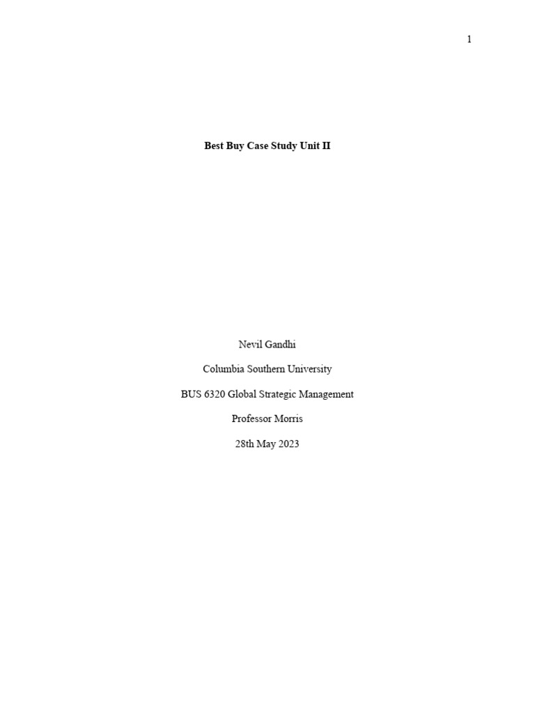 UnitII CaseAnalysisTemplate | PDF | Best Buy | Marketing