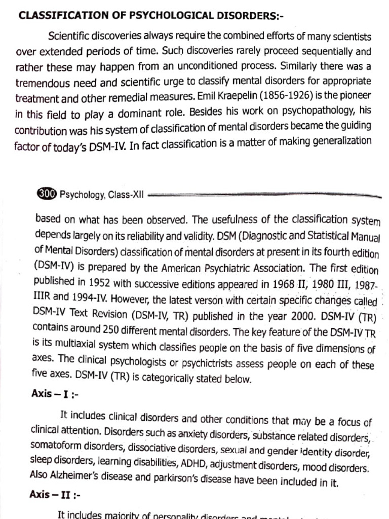 Understanding DSM-IV Classification | PDF | Mental Disorder ...