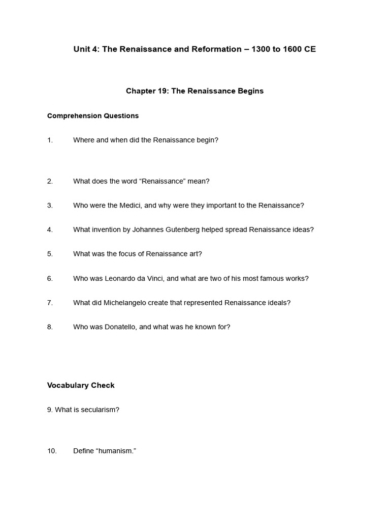 Renaissance and Reformation Overview | PDF | Renaissance | Age Of Discovery