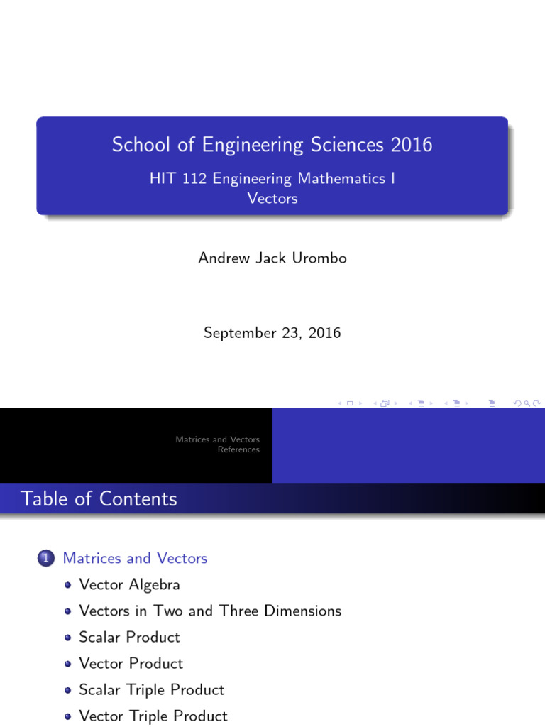 Beamer Hit 112 Lecture Slides 2 | PDF | Euclidean Vector | Scalar (Mathematics)