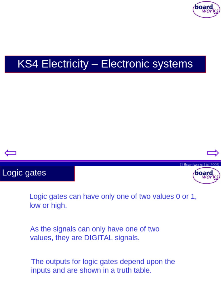 KS4 Electricity - Electronic Systems | PDF