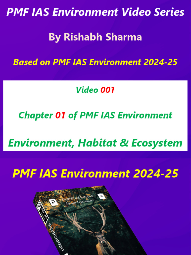 PMFIAS Enviornment 2024 Video Series 01 | PDF | Ecosystem | Natural ...