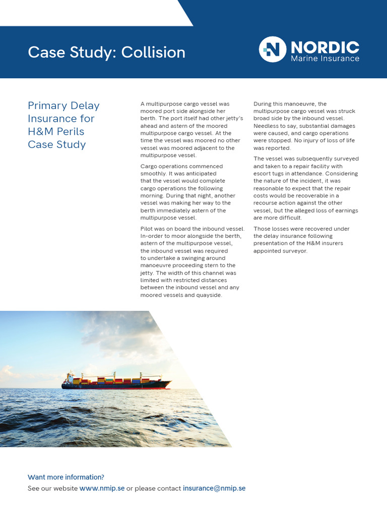Cargo Vessel Collision Case Study | PDF | Ships | Shipping