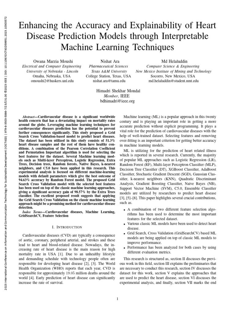Enhancing The Accuracy and Explainability of Heart Disease Prediction ...