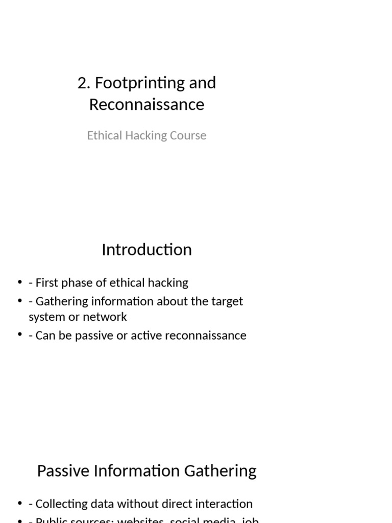 2 Footprinting and Reconnaissance | PDF