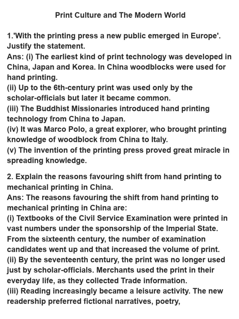 Print Culture and The Modern World | PDF