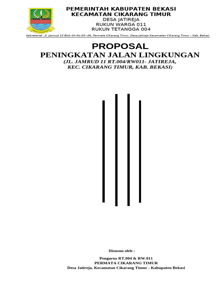 Proposal Permohonan Perbaikan Jalan RT.04 RW 11 (Jamrud 11) | PDF