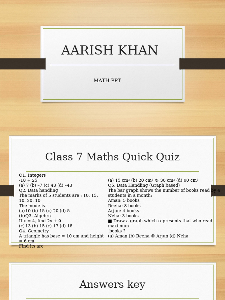 Aarish Khan: Math | PDF