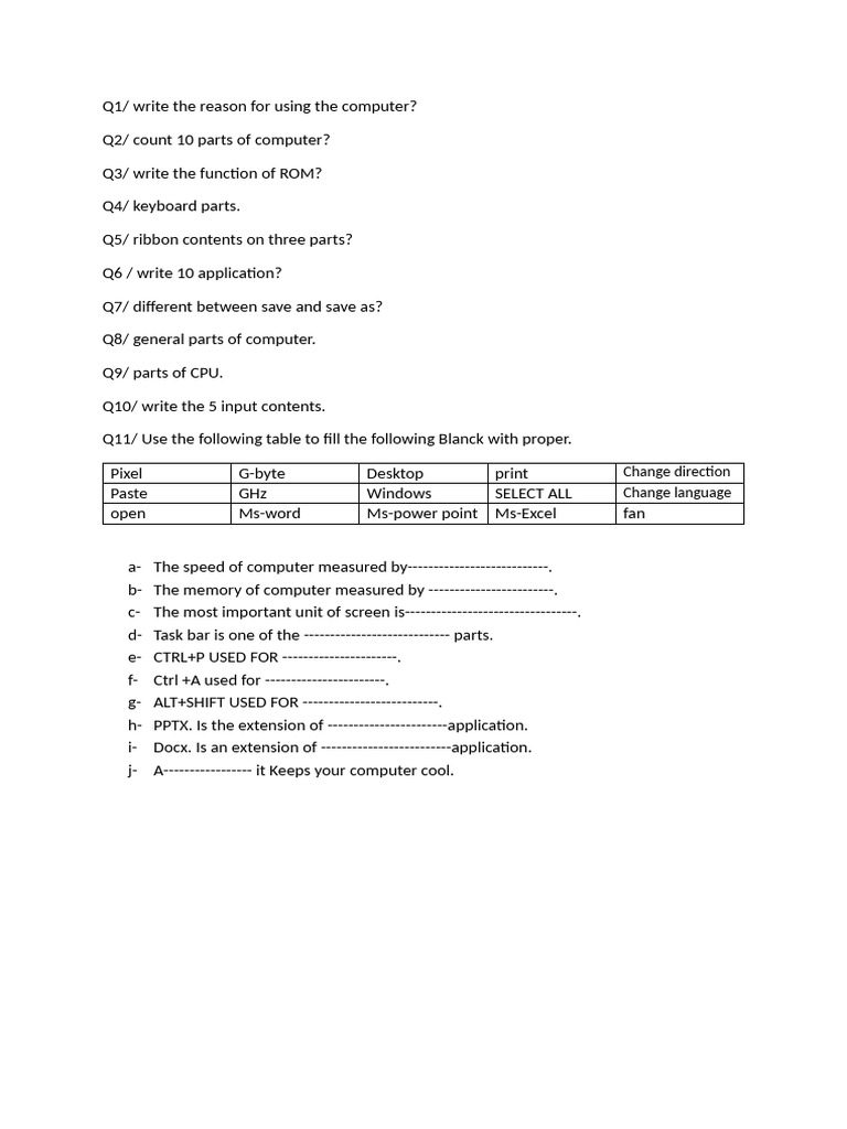 Quetion Bank | PDF
