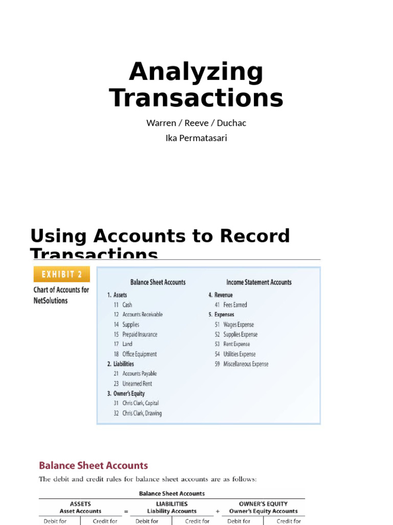 Chapter 2 Analyzing Transactions | PDF