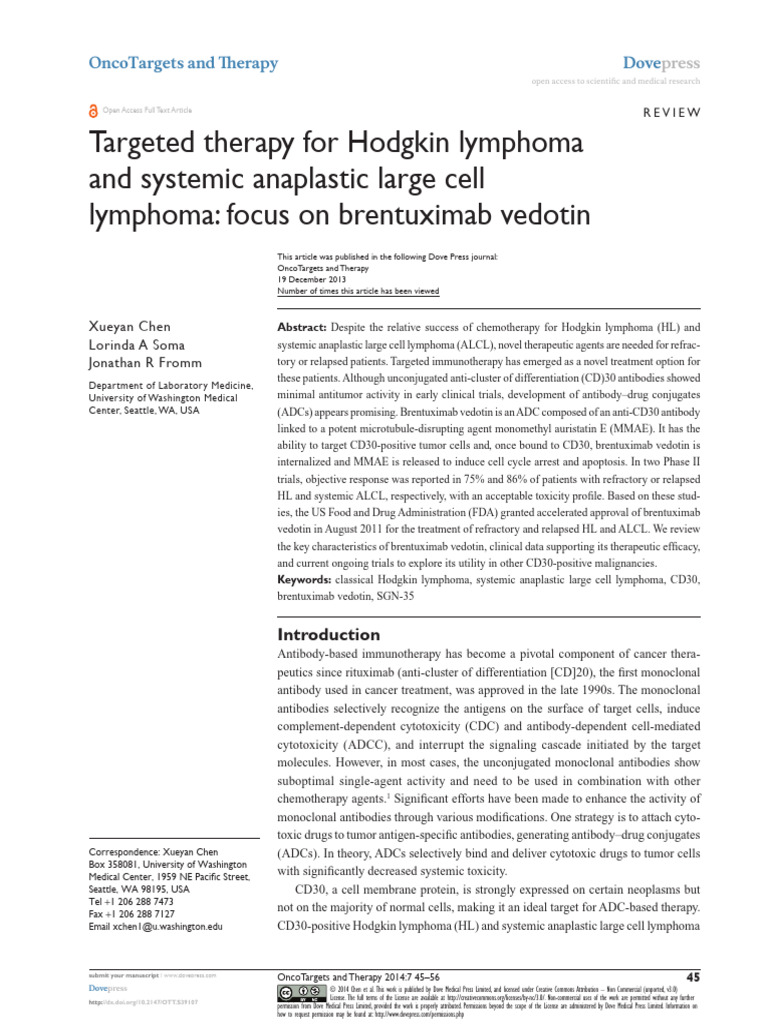Targeted Therapy For Hodgkin Lymphoma and Systemic | PDF | Lymphoma ...