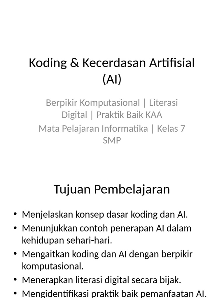 Koding Dan AI Kelas7SMP | PDF