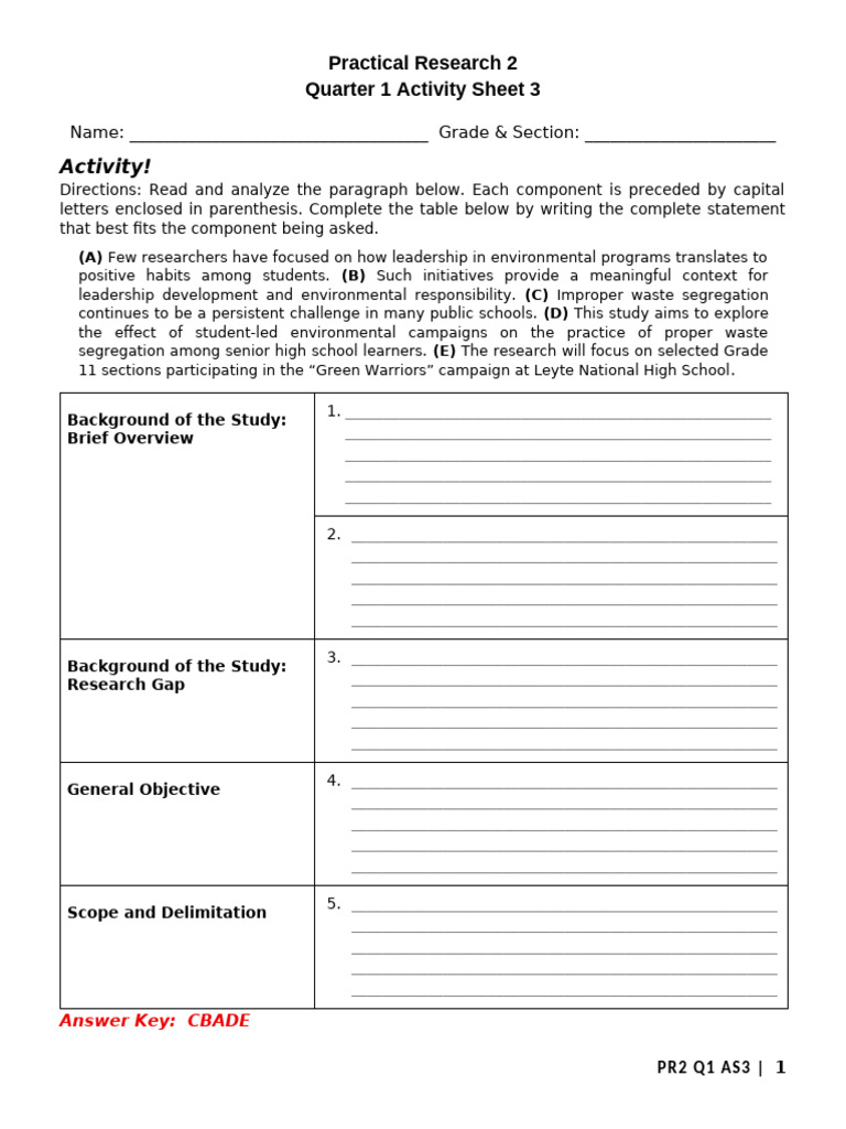 PR2 - Drill 3 (Formulating The Statement of Research) | PDF