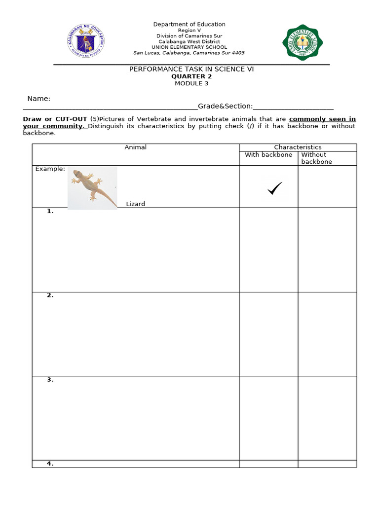 Performance Task in Science 6 Modules Quarter 2 | PDF