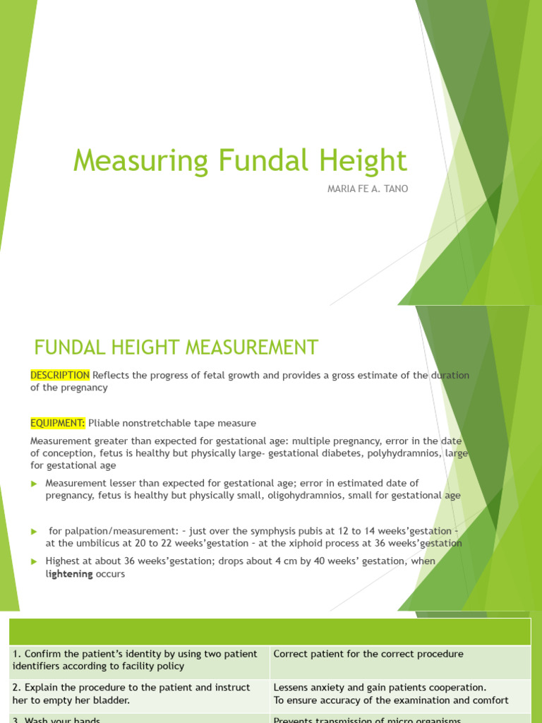 Fundal Height Measurement in Pregnancy | PDF | Pregnancy | Uterus