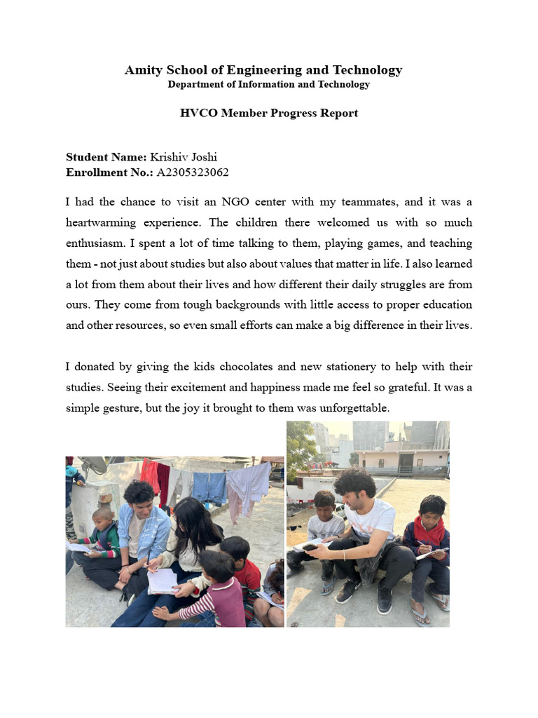 Member Report Krishiv | PDF
