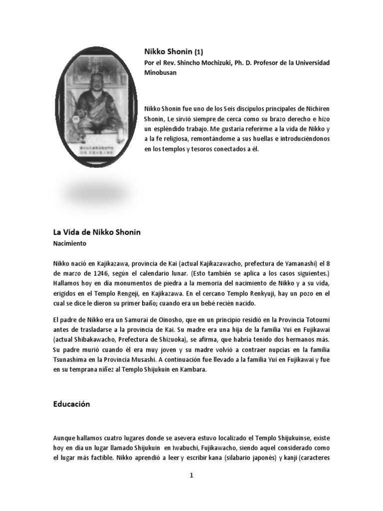 La Vida de Nikko Shonin | PDF | Nichiren | Kanji