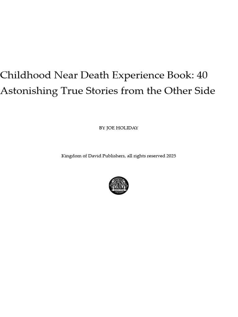 Childhood Near Death Experience Book | PDF