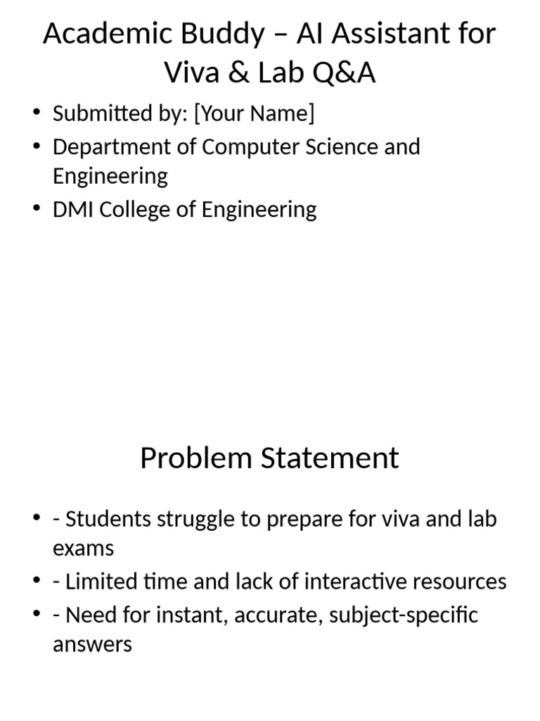 AI Assistant for Viva & Lab Prep | PDF