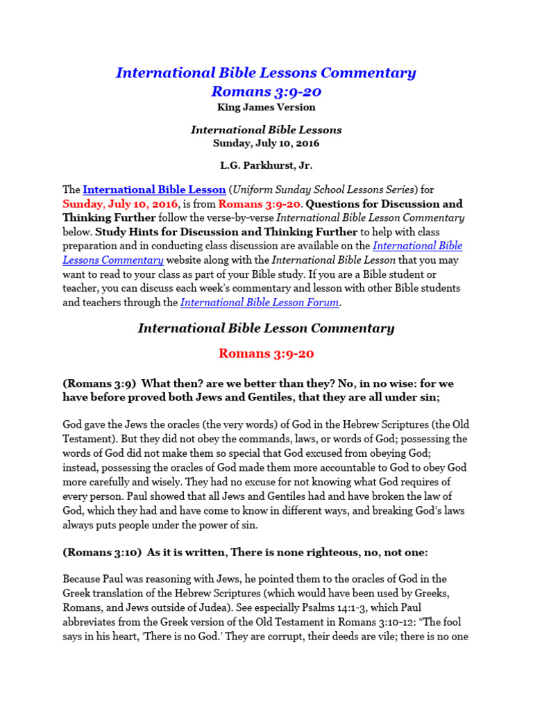Commentary On Romans 3