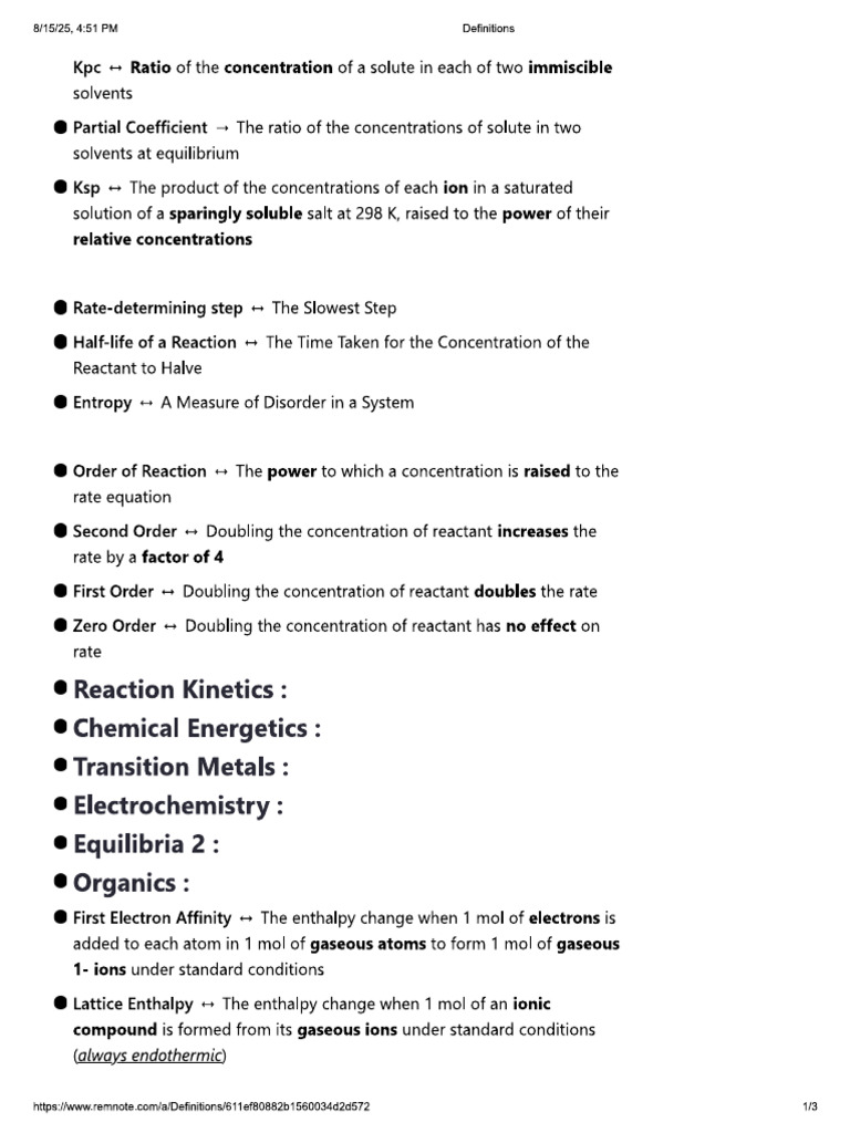 Chem Definitions | PDF