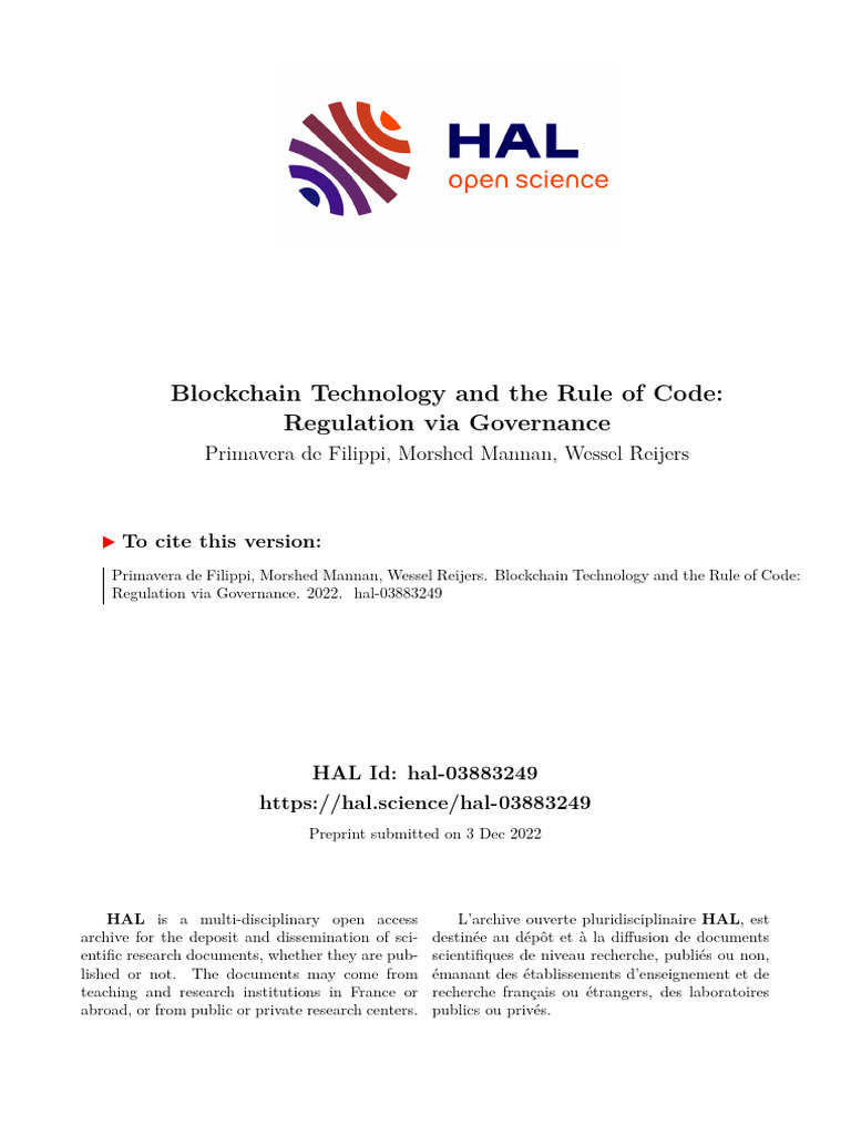 Blockchain Technology and The Rule of Co | PDF | Rule Of Law | Sovereignty