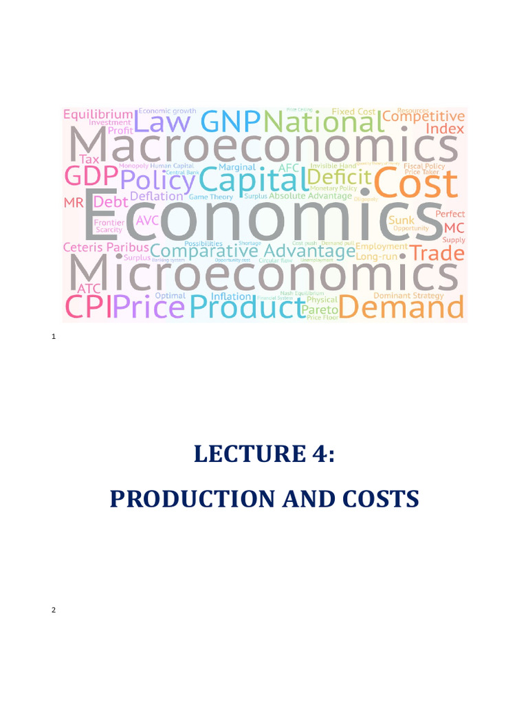 MICRO 4 Production and Cost | PDF | Average Cost | Marginal Cost