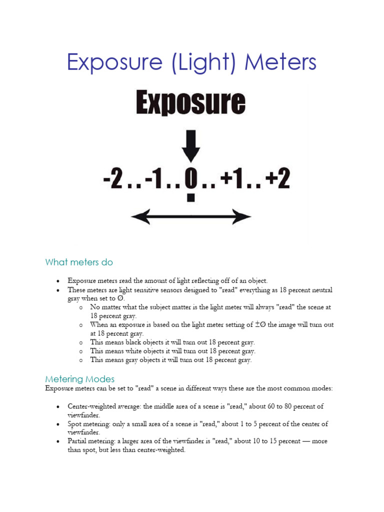 Exposure Light Meters | PDF
