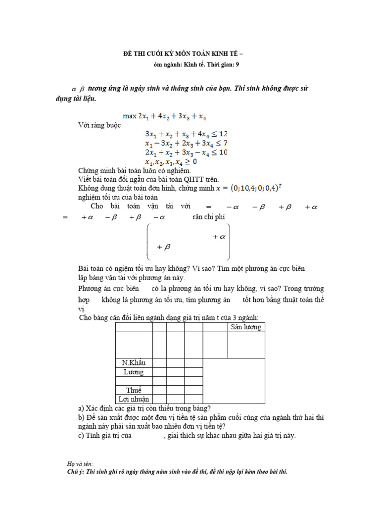 De TKT Cuoi Ky 2019 | PDF