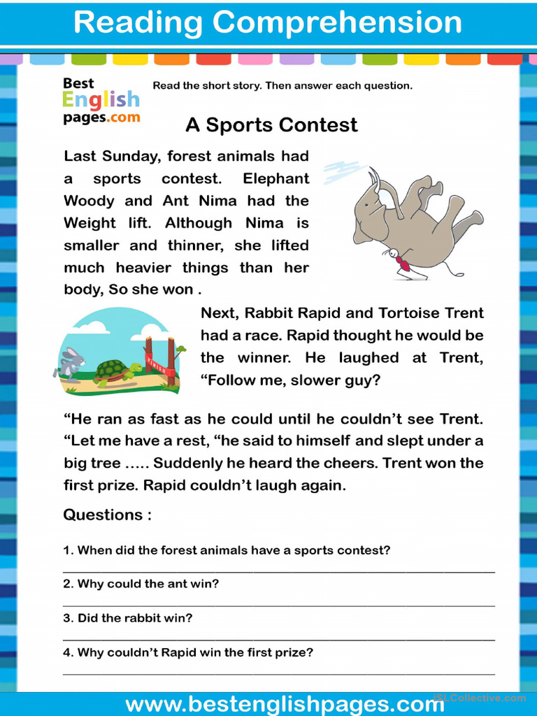 A Sports Contest - Reading Comprehension | PDF