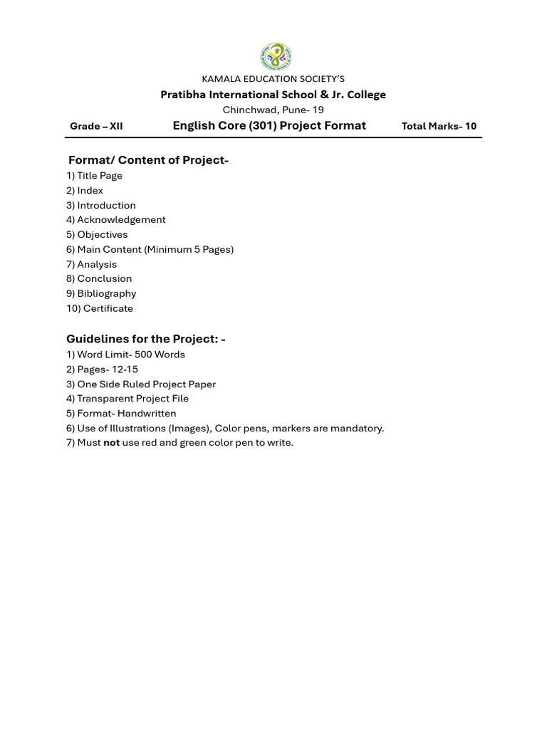 XII English Project Guidelines and Topics | PDF | English Language | Poetry