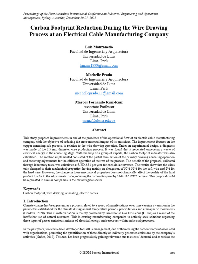 02 Carbon Footprint Reduction During The Wire Drawing Process at An ...