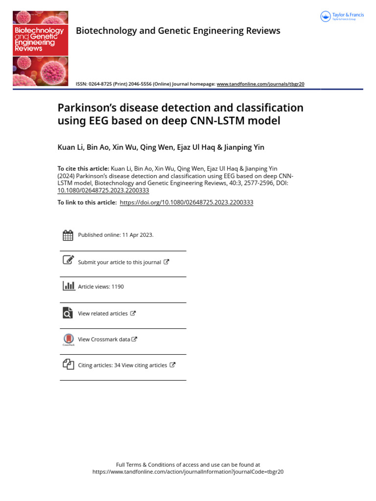 Parkinson S Disease Detection and Classification Using EEG Based On ...
