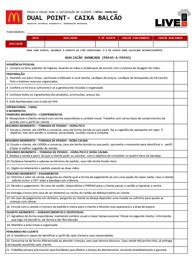 Dual Point - Caixa Balcão - Avançado | PDF | Dinheiro | Tempo