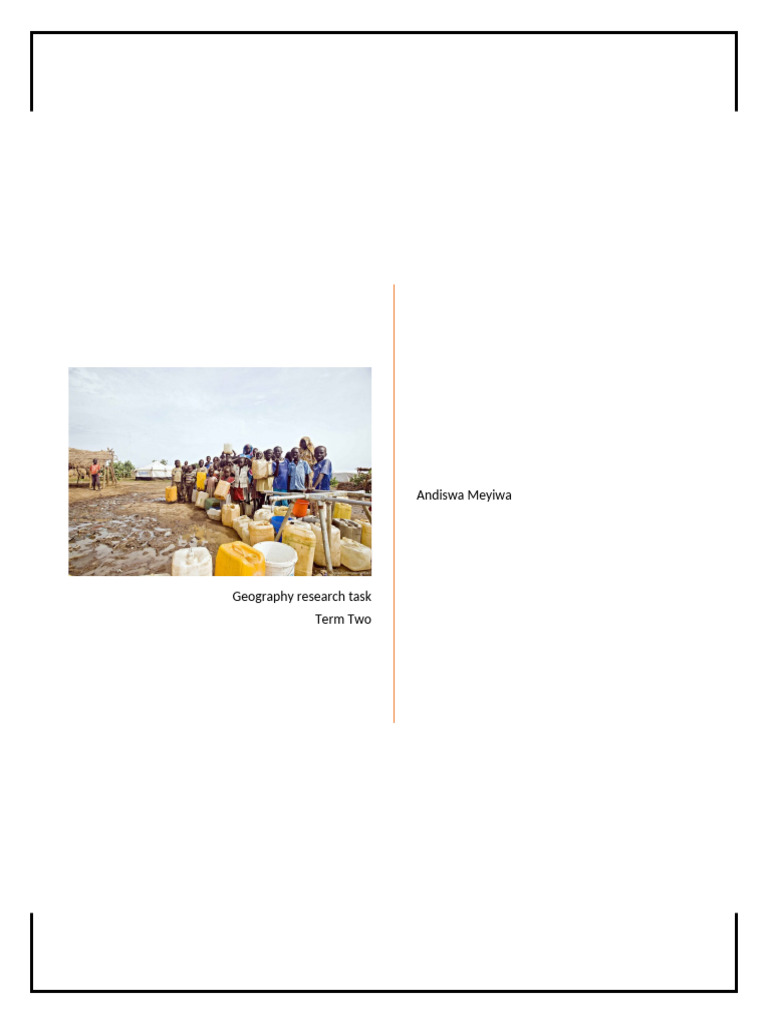 Geography Research - Grade 12 - Water Shortages | PDF | Water Supply ...