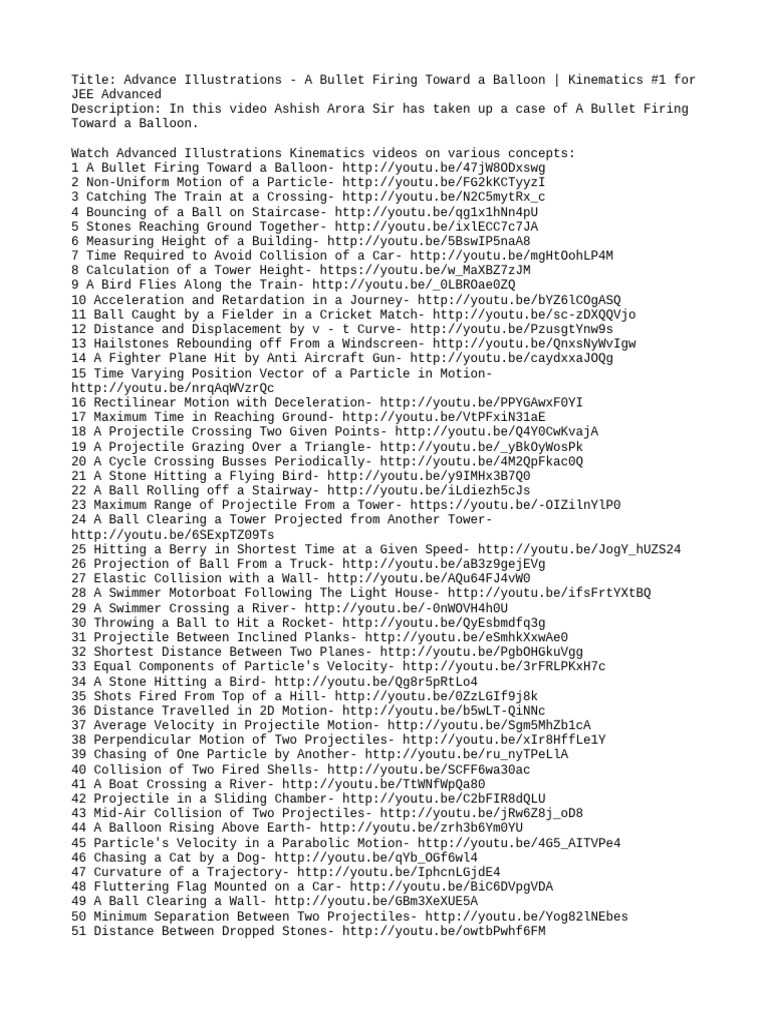 Kinematics - Advanced Illustrations | PDF | Acceleration | Kinematics