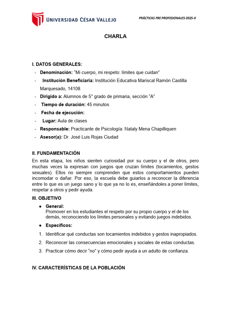 Charla | PDF | Las emociones | Autorregulación emocional