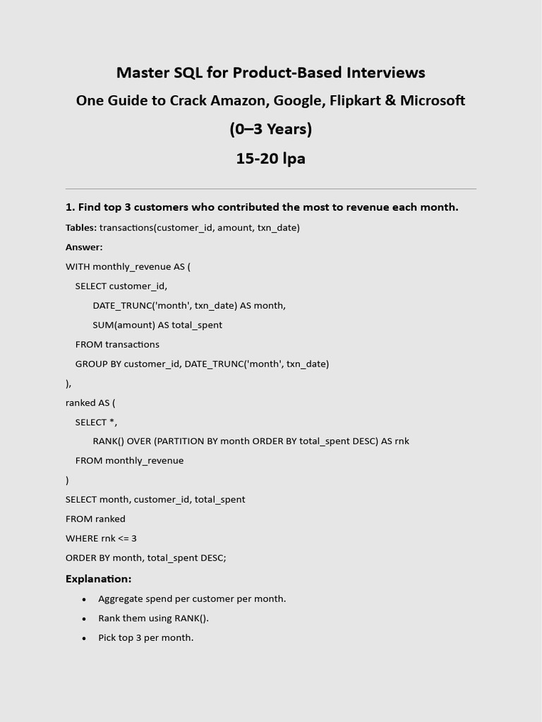 Master SQL for Product Interviews Guide | PDF | Databases | Data Management