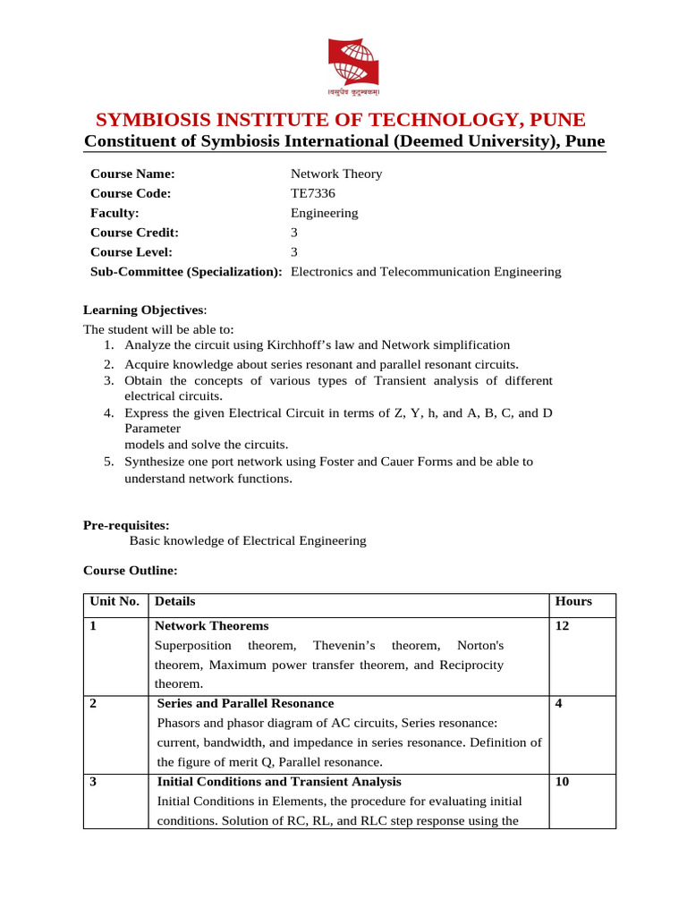 Syllabus With CO Statements, CO-PO-PSO Mapping With Justification | PDF ...