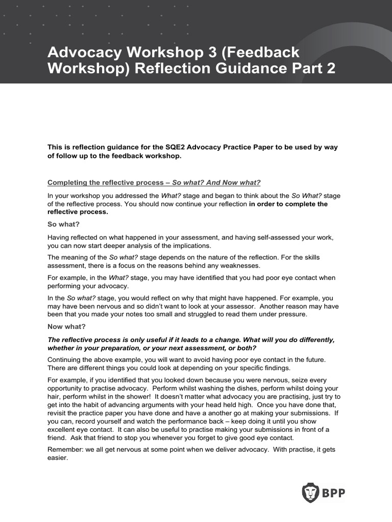 Reflection Guidance Part 2 | PDF
